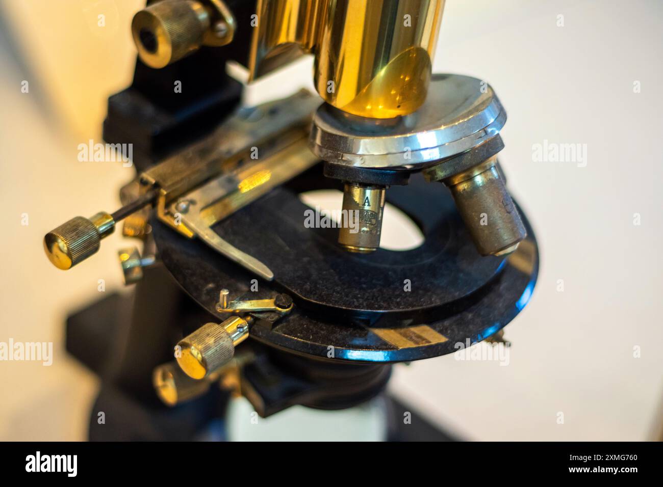 Los Angeles, USA. 27th July, 2024. An antique microscope from the 1920 ...