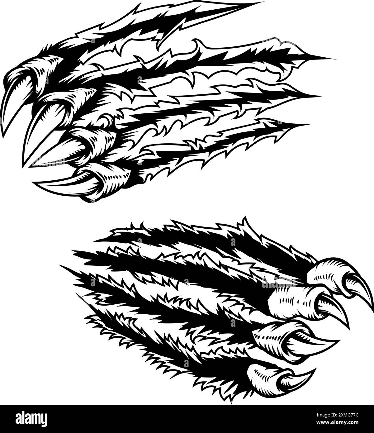 Monster claws scratching background. For poster, t shirt, decoration ...