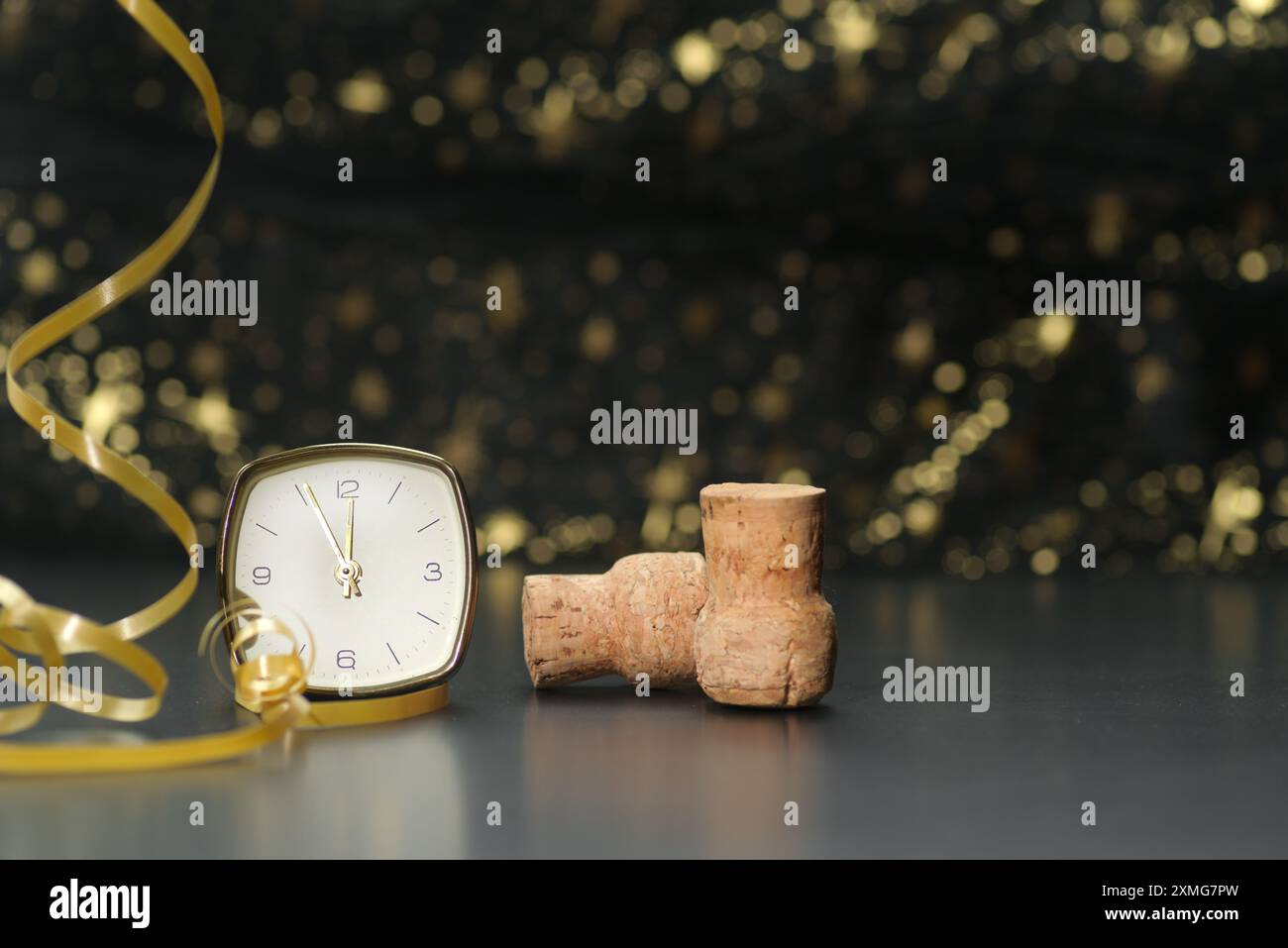 New Year concept, clock near to the midnight of 2025, black background ...