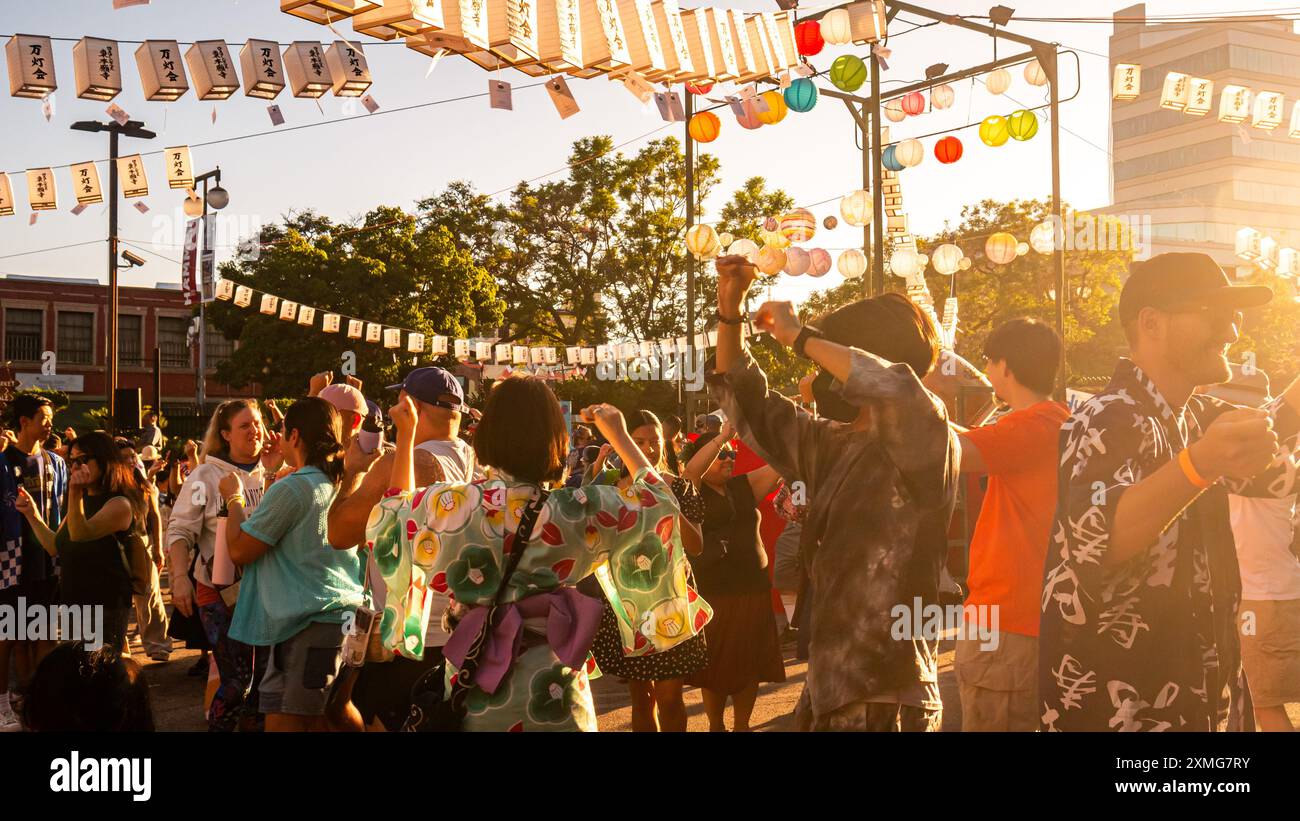 Los Angeles, USA. 27th July, 2024. People dancing Bon Odori at Higashi ...