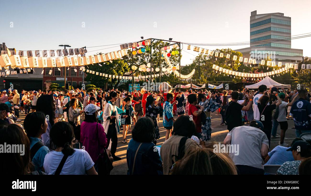 Los Angeles, USA. 27th July, 2024. People dancing Bon Odori at Higashi ...