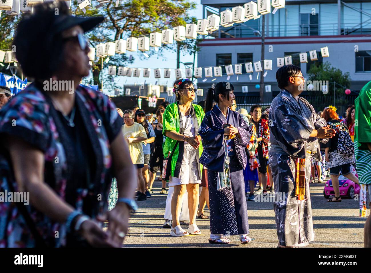 Los Angeles, USA. 27th July, 2024. People dancing Bon Odori at Higashi ...