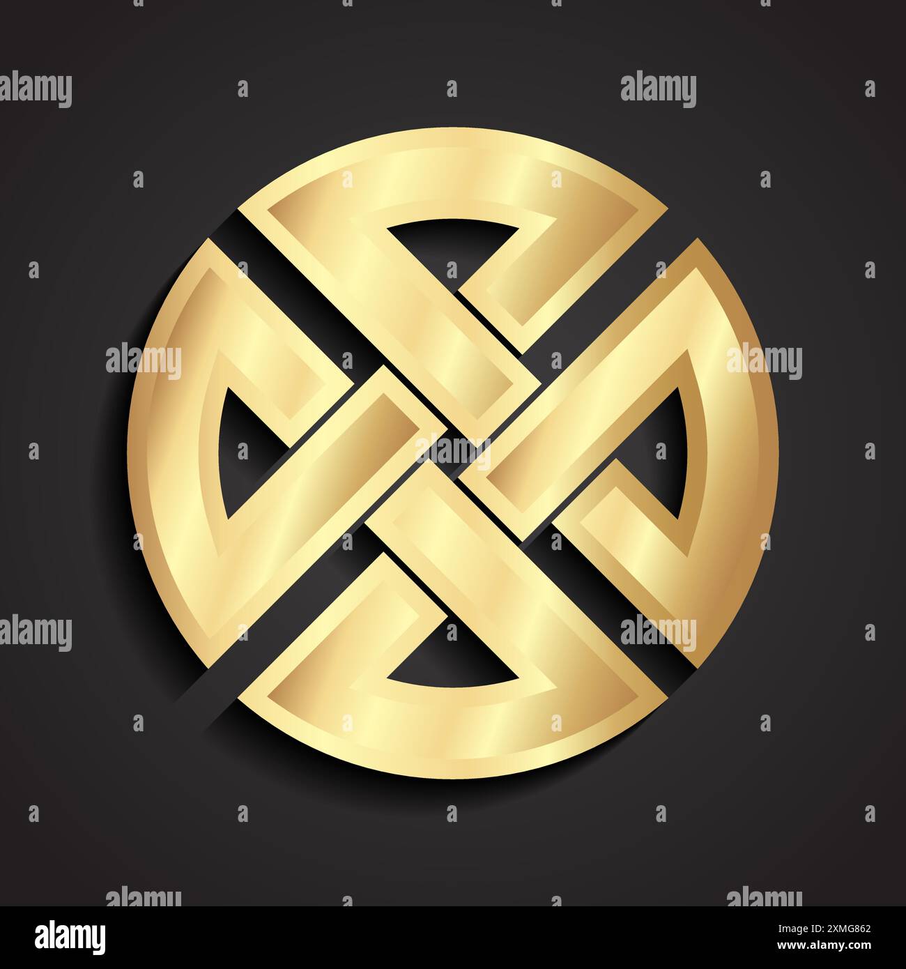 3d gold knot circle symbol Stock Vector Image & Art - Alamy