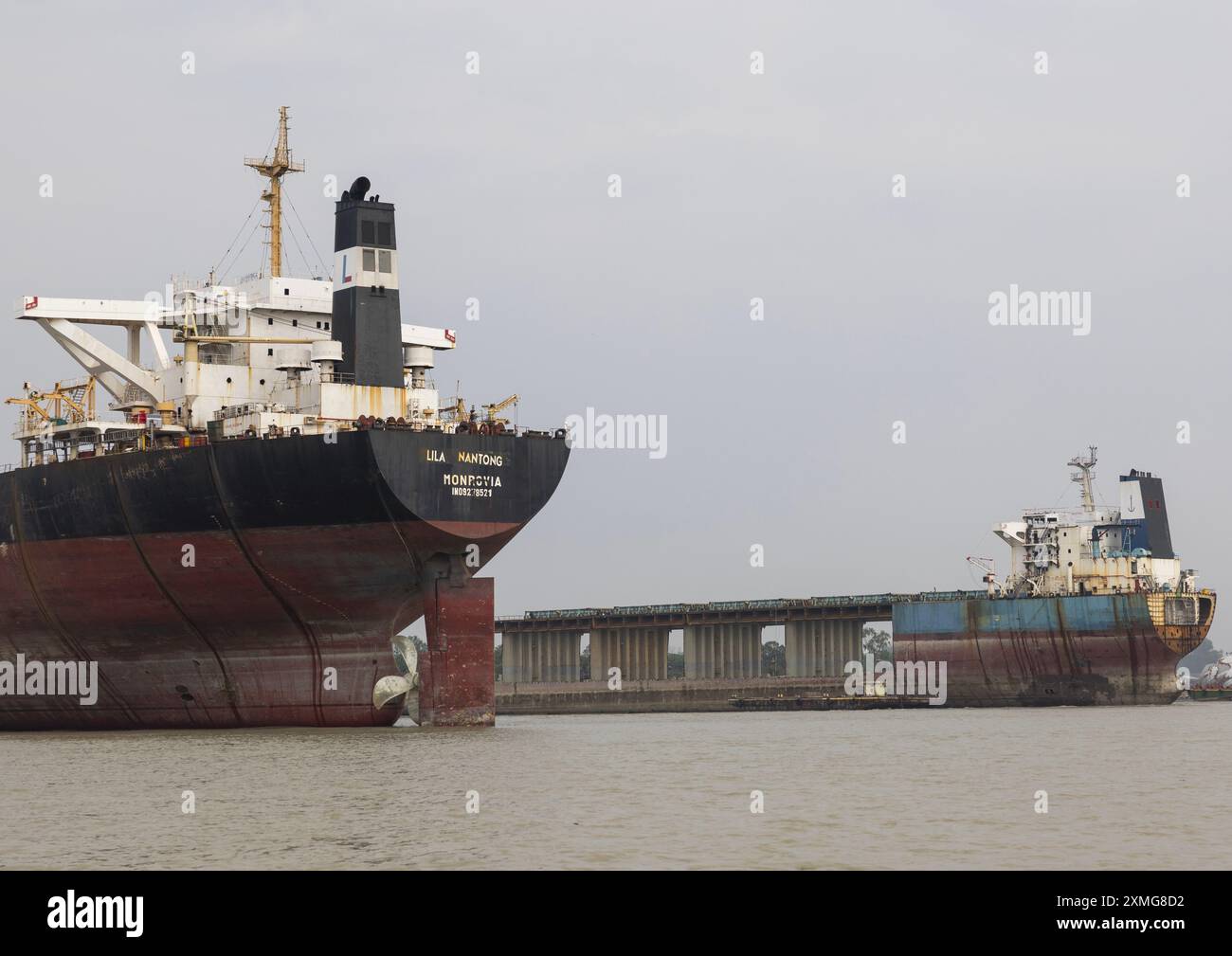 Ships being broken up in the ship breaking yard, Chittagong Division ...