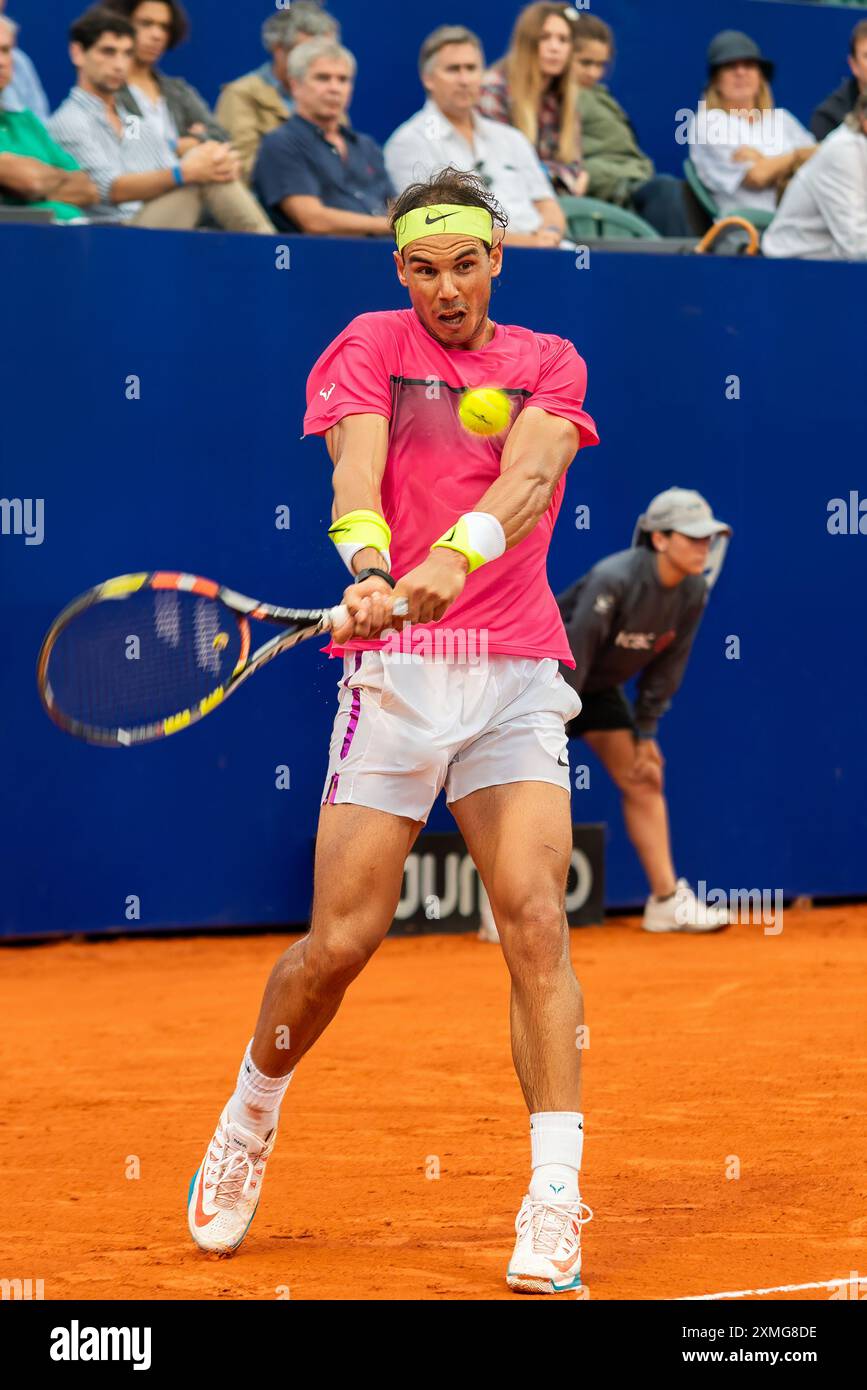 Rafa Nadal (Spain) playing an ATP Tournament on clay court Stock Photo ...