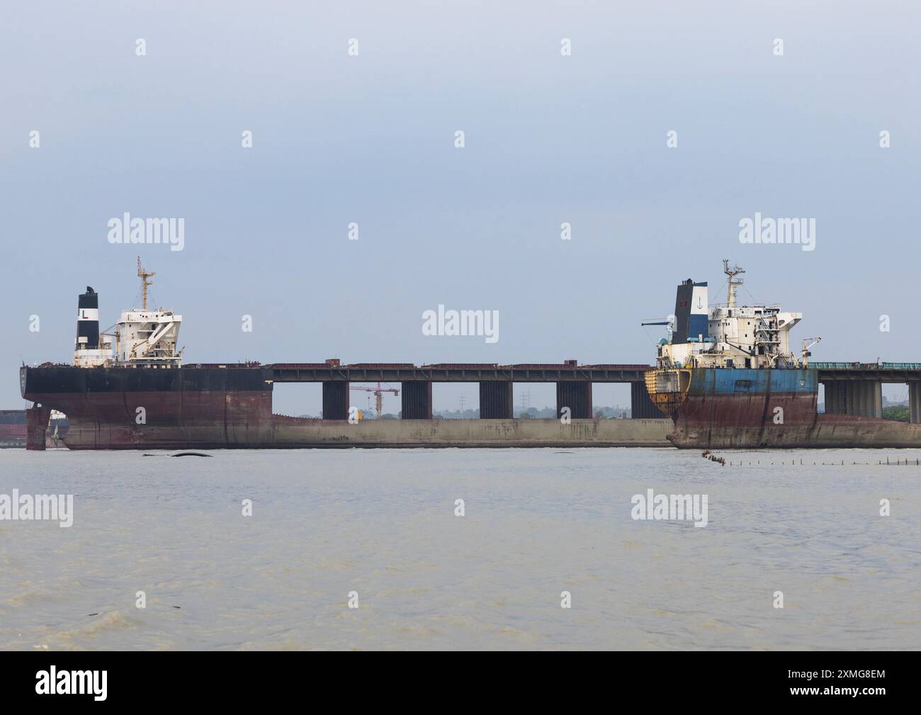 Ships being broken up in the ship breaking yard, Chittagong Division ...