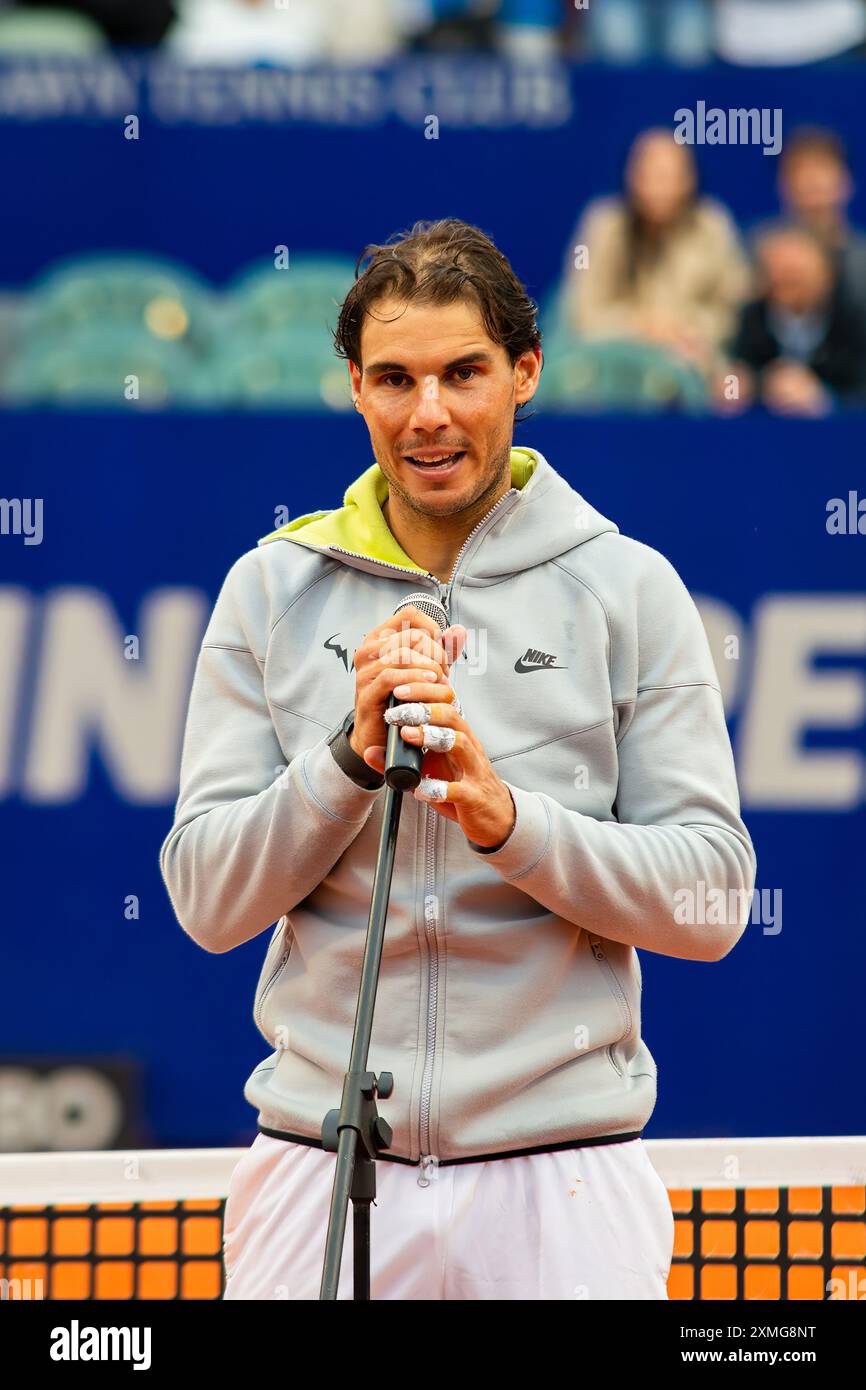 Rafa Nadal (Spain) playing an ATP Tournament on clay court Stock Photo ...