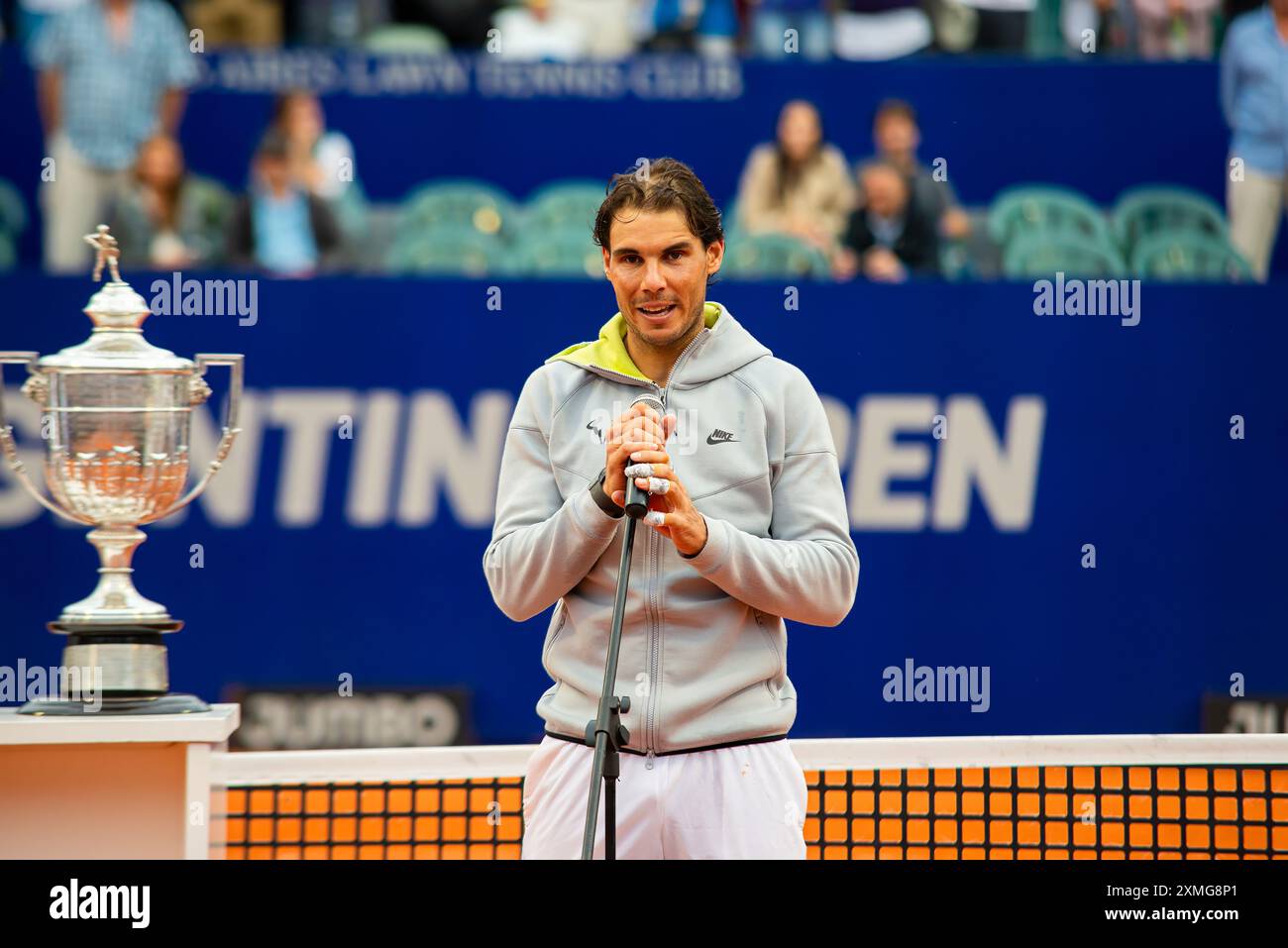 Rafa Nadal (Spain) playing an ATP Tournament on clay court Stock Photo ...