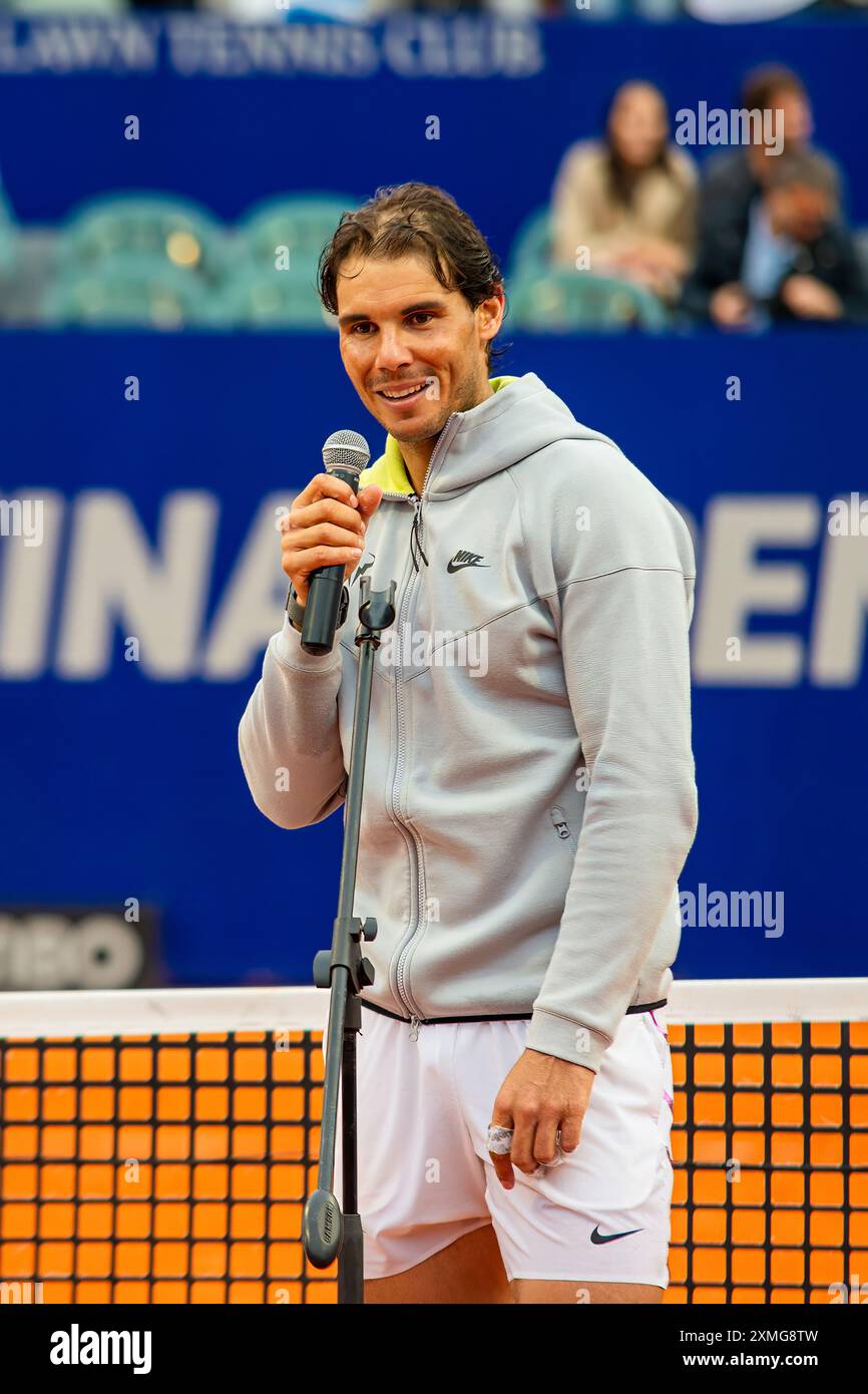 Rafa Nadal (Spain) playing an ATP Tournament on clay court Stock Photo ...