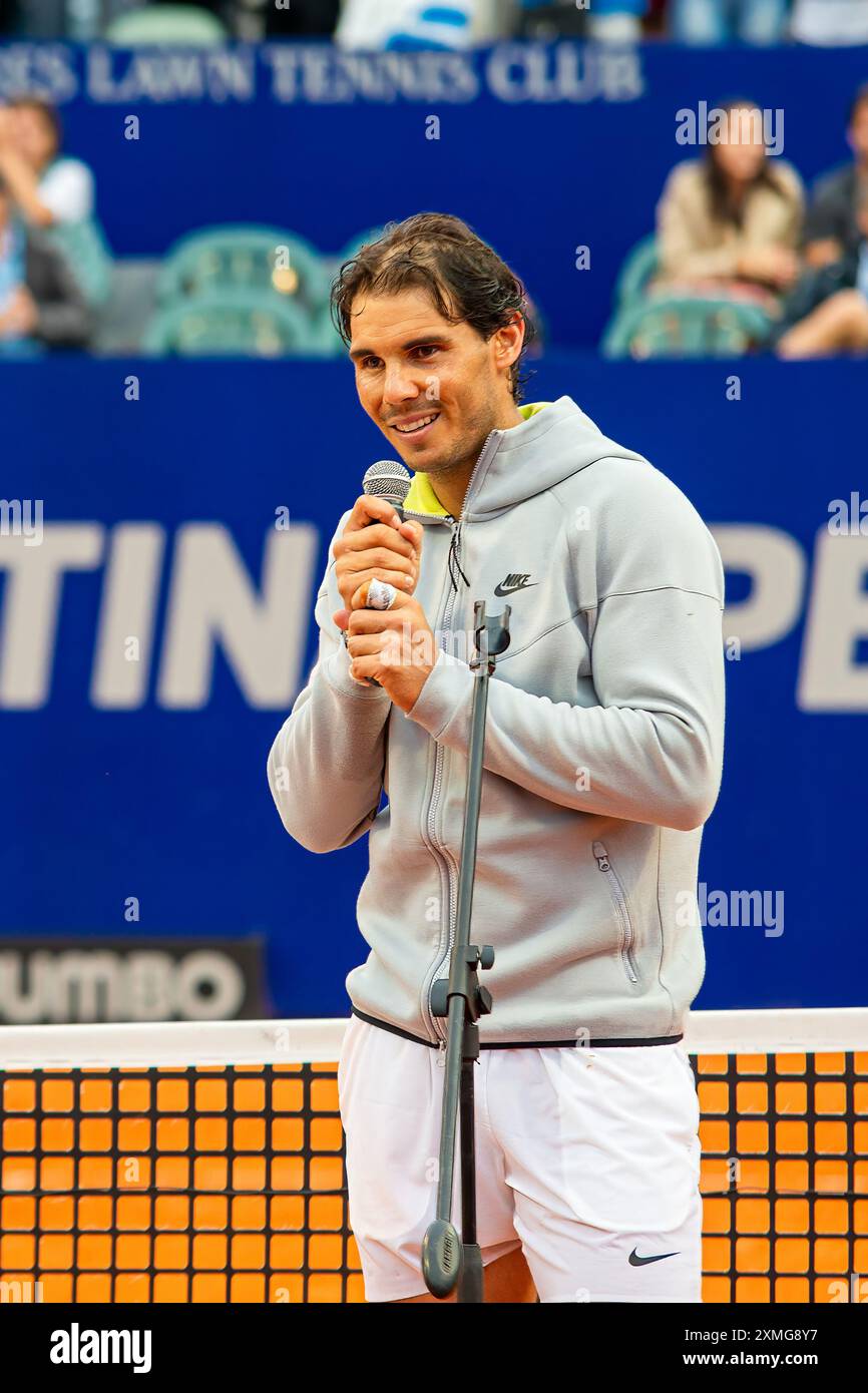 Rafa Nadal (Spain) playing an ATP Tournament on clay court Stock Photo ...