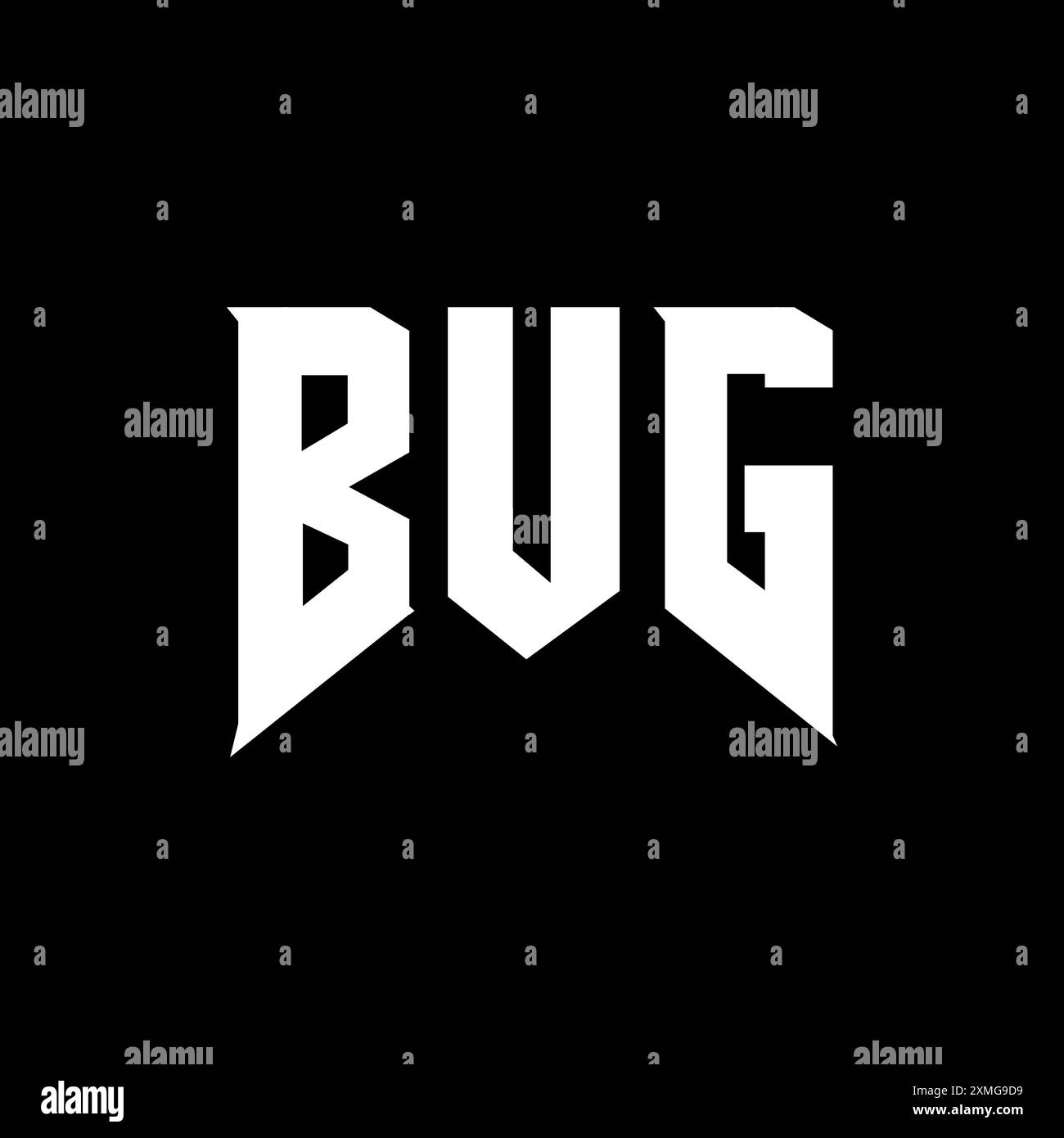 BUG letter logo design for technology company. BUG logo design black ...
