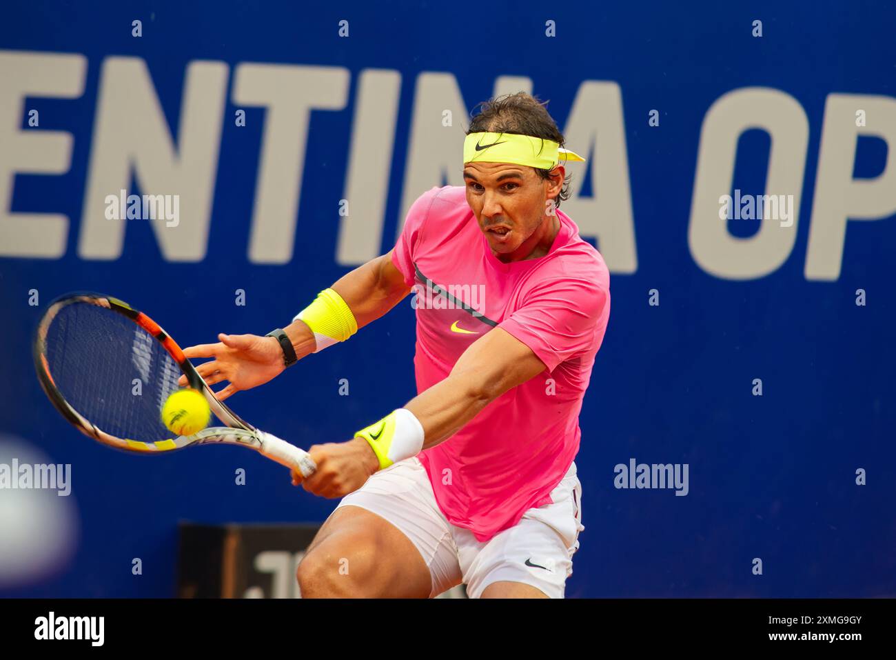 Rafa Nadal (Spain) playing an ATP Tournament on clay court Stock Photo ...