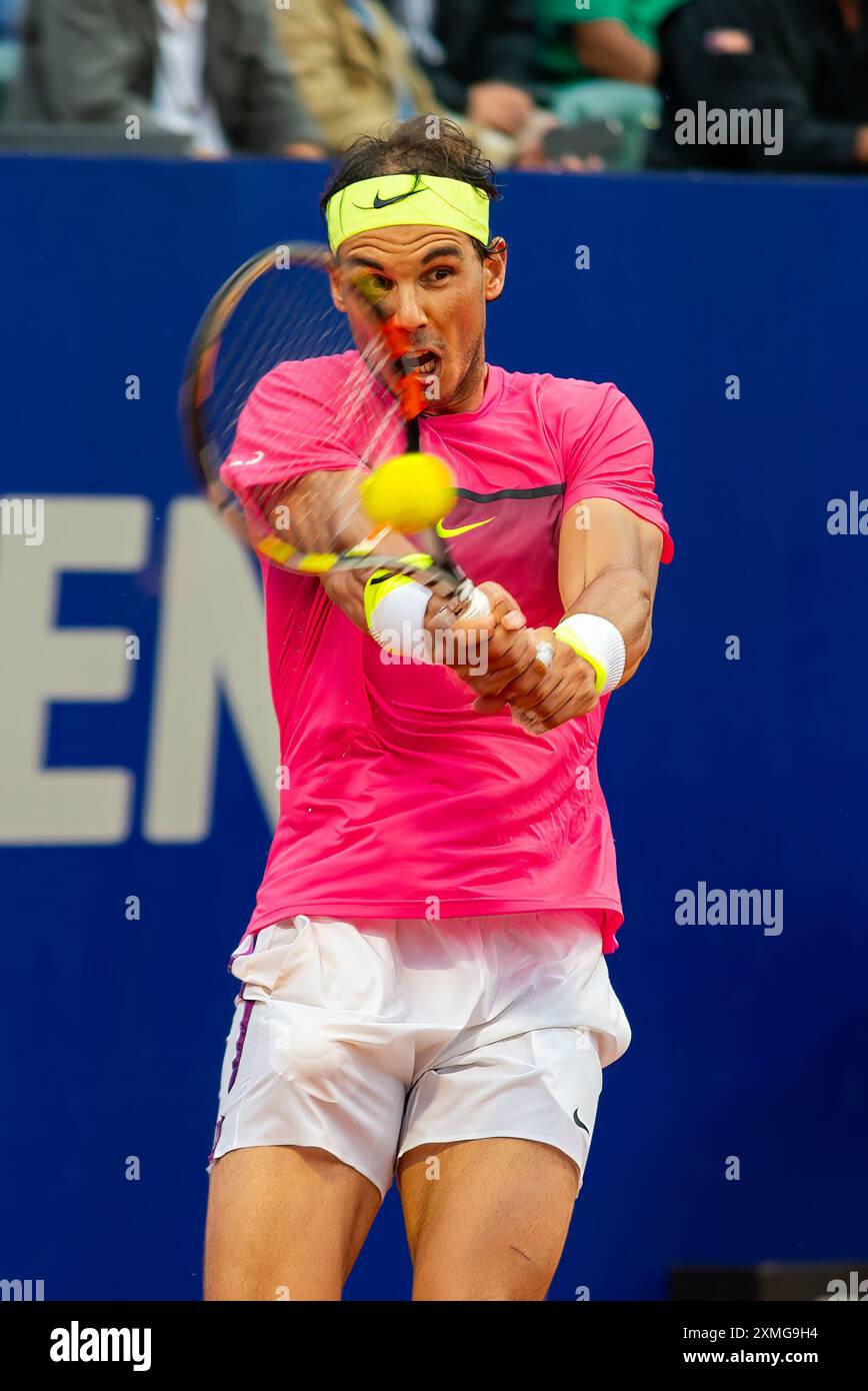 Rafa Nadal (Spain) playing an ATP Tournament on clay court Stock Photo ...