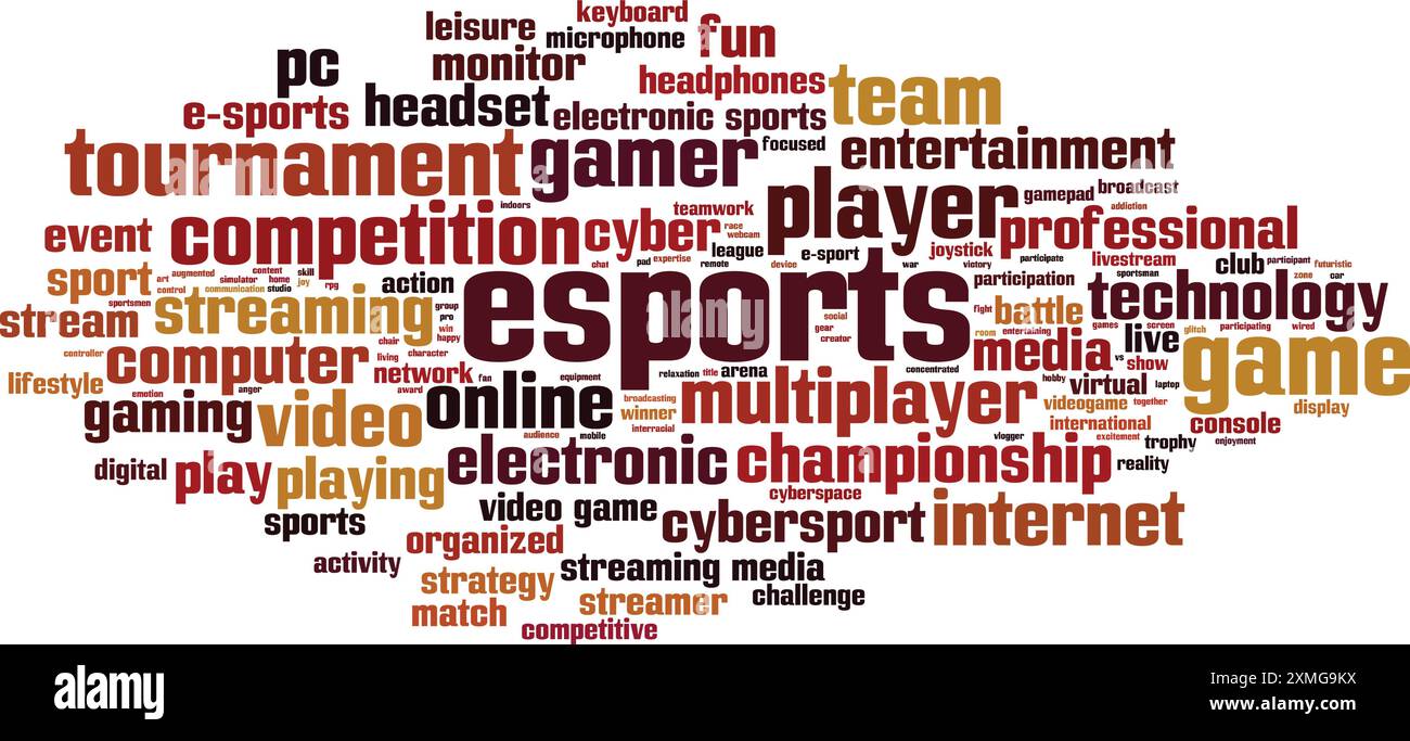 Esports word cloud concept. Collage made of words about esports. Vector ...