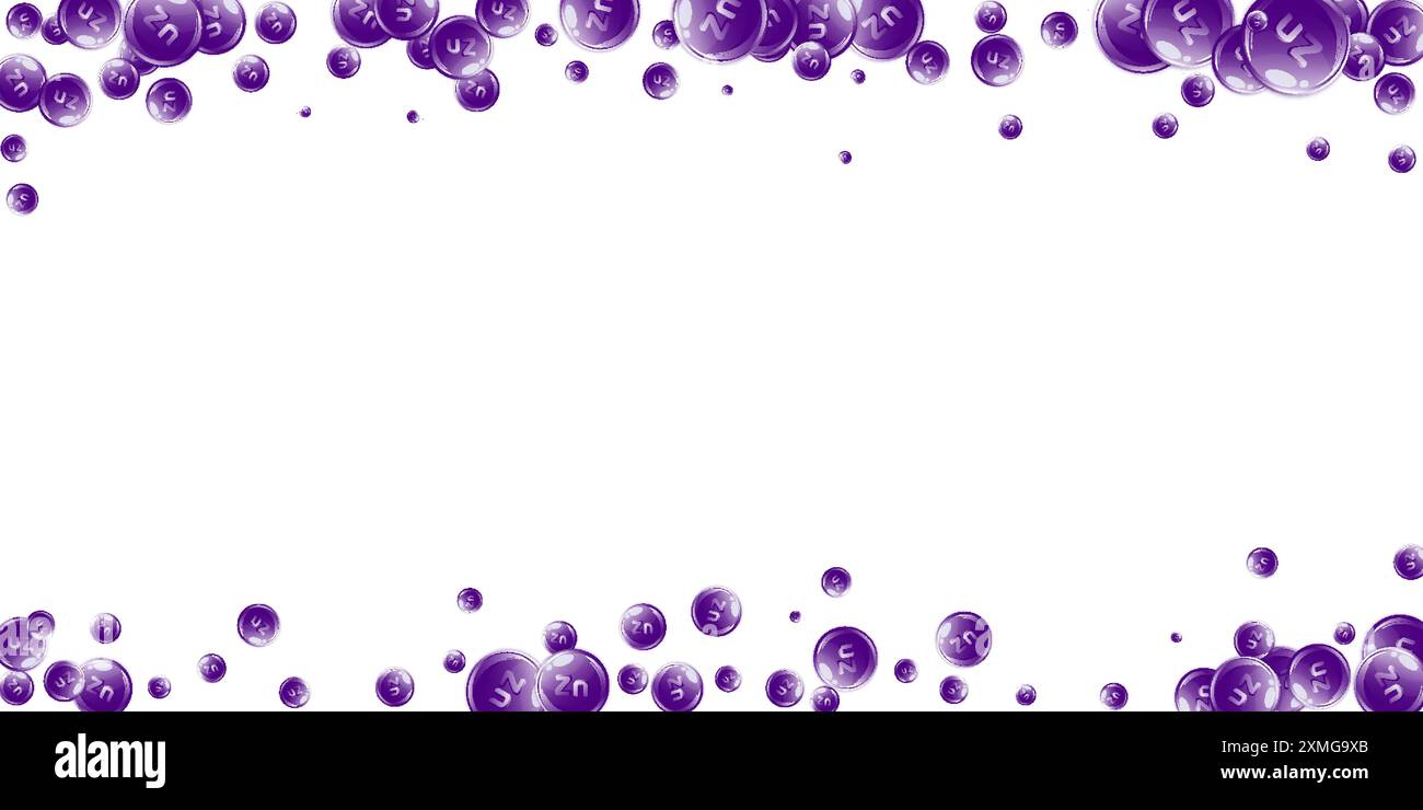 Zinc round capsules scattered randomly. Beauty treatment and nutrition ...