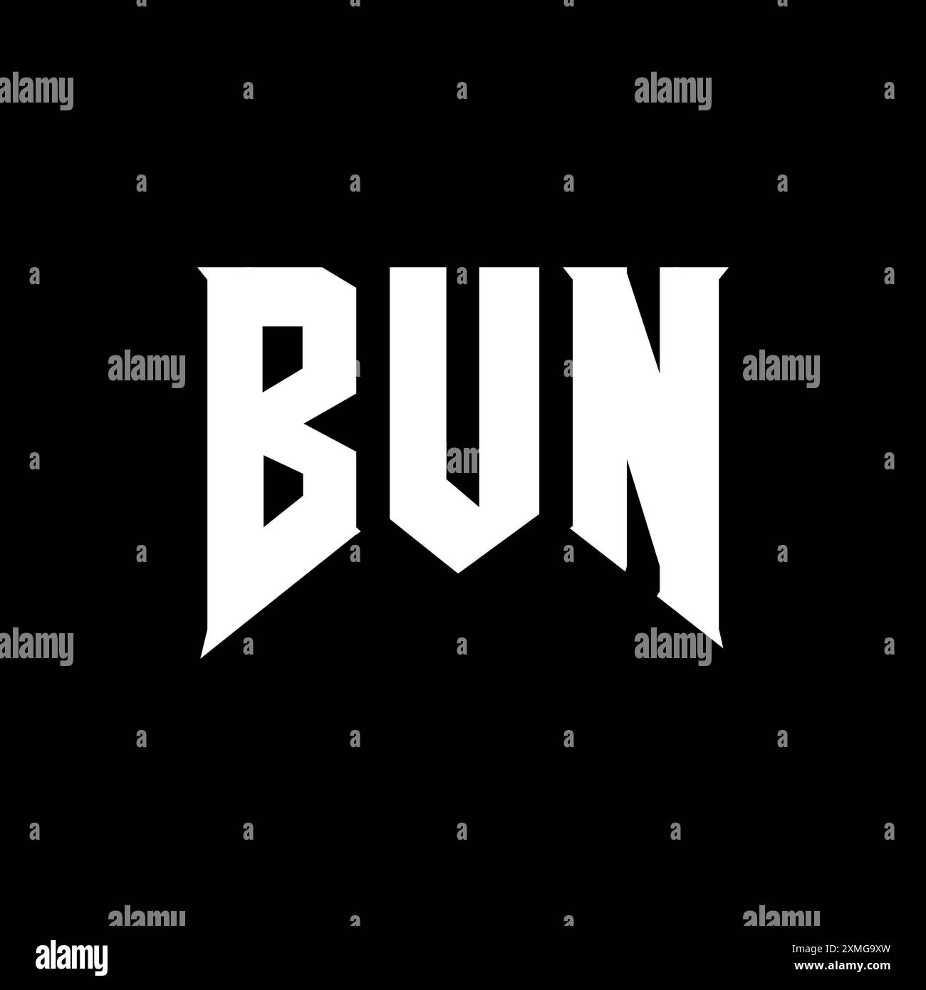 BUN letter logo design for technology company. BUN logo design black ...