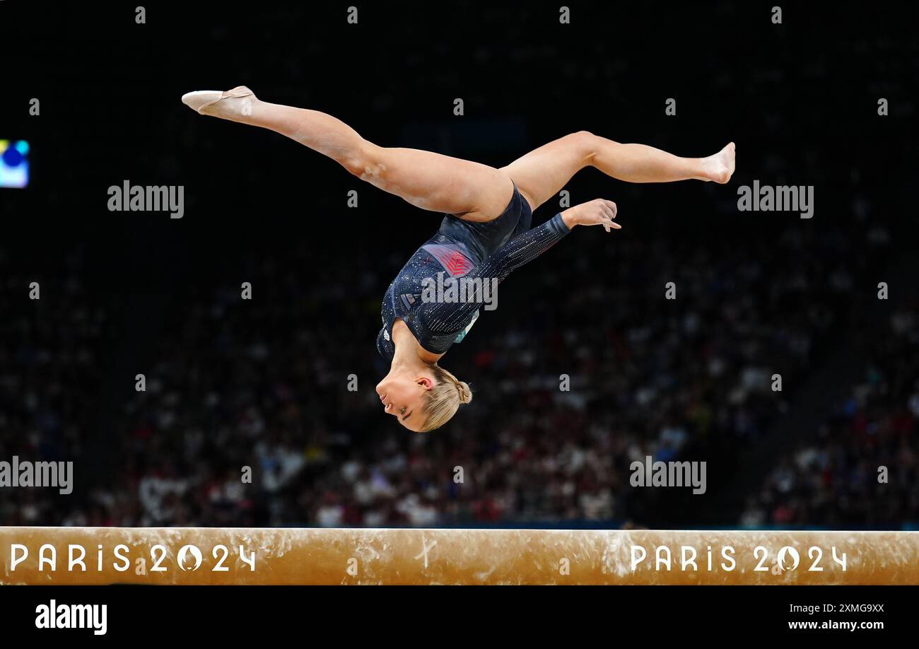 Great Britain's Ruby Evans performs on the Balance Beam during the ...