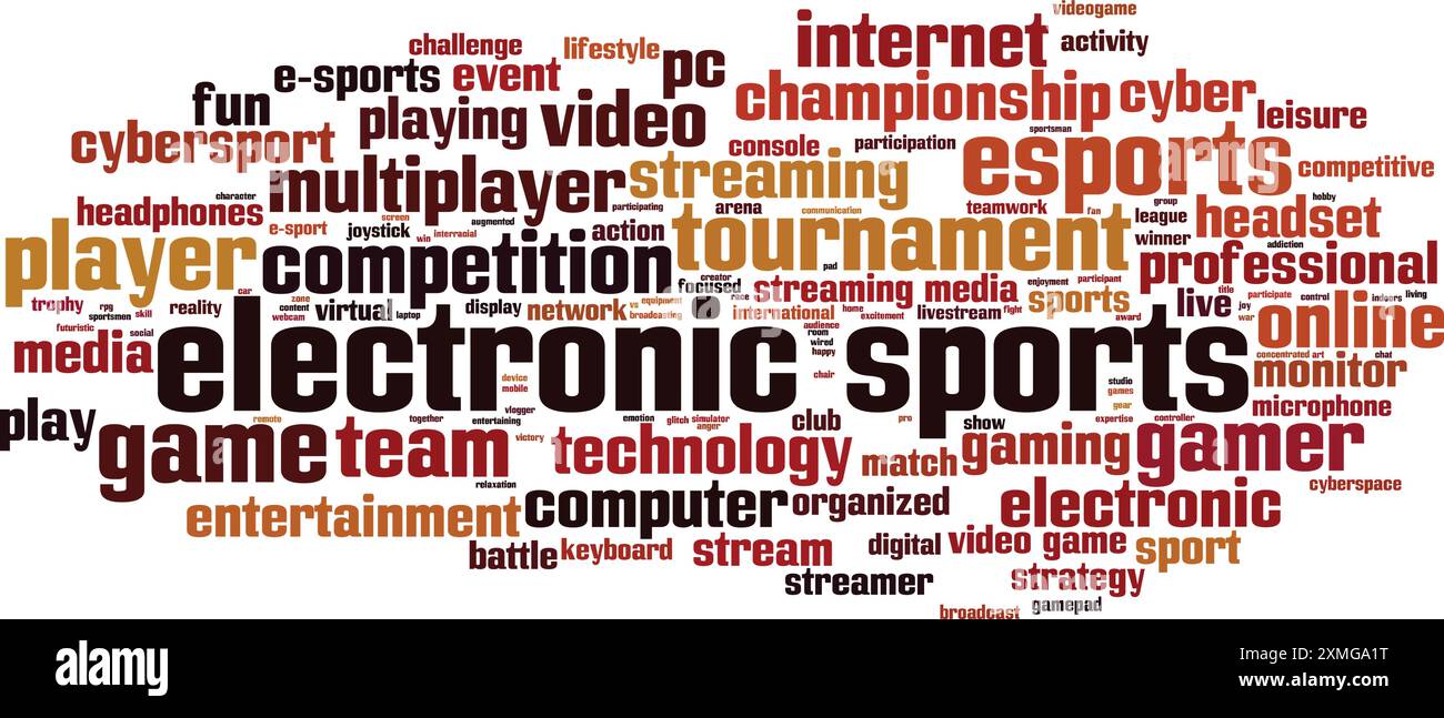electronic sports word cloud concept. Collage made of words about ...