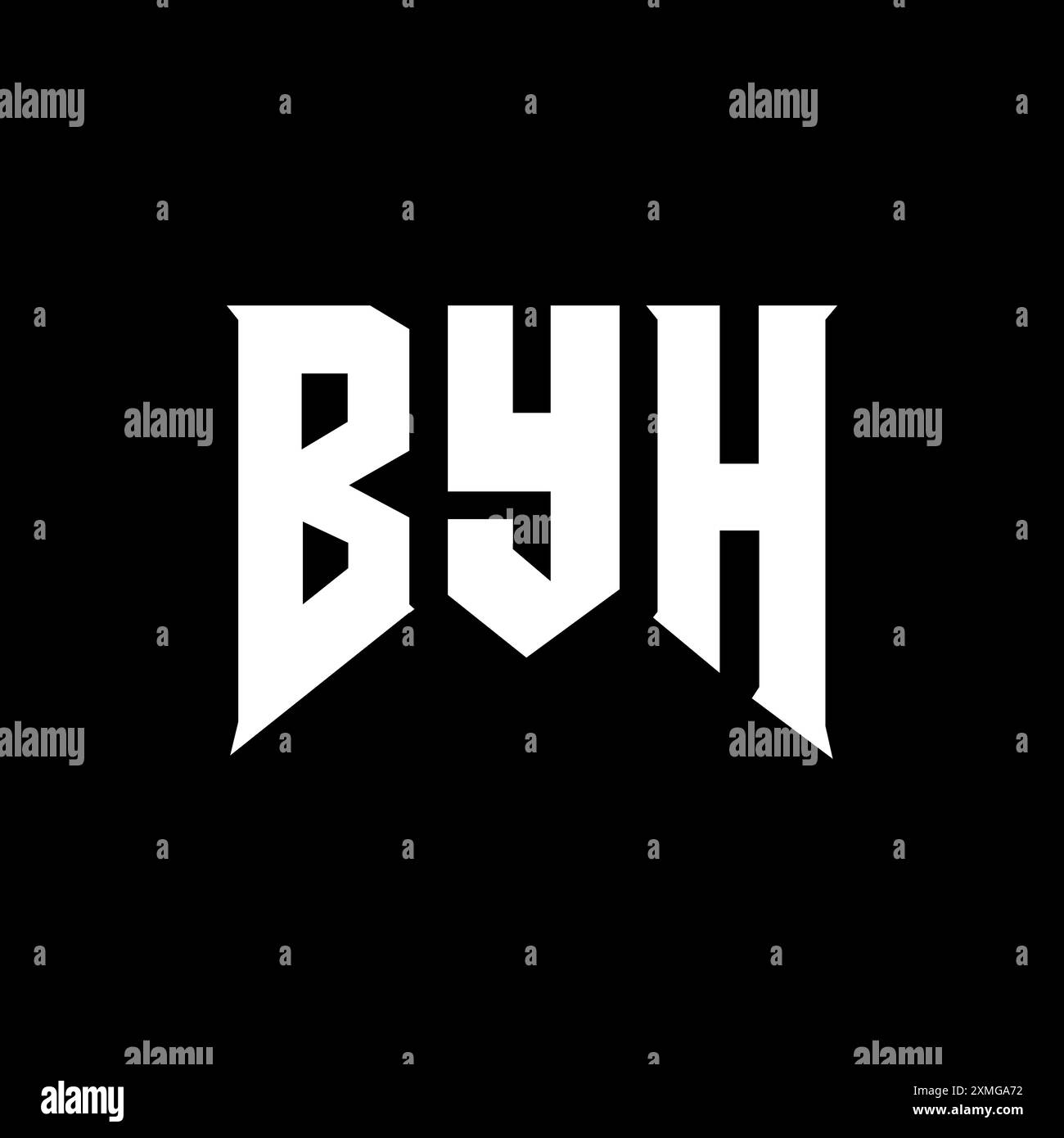 BYH letter logo design for technology company. BYH logo design black ...
