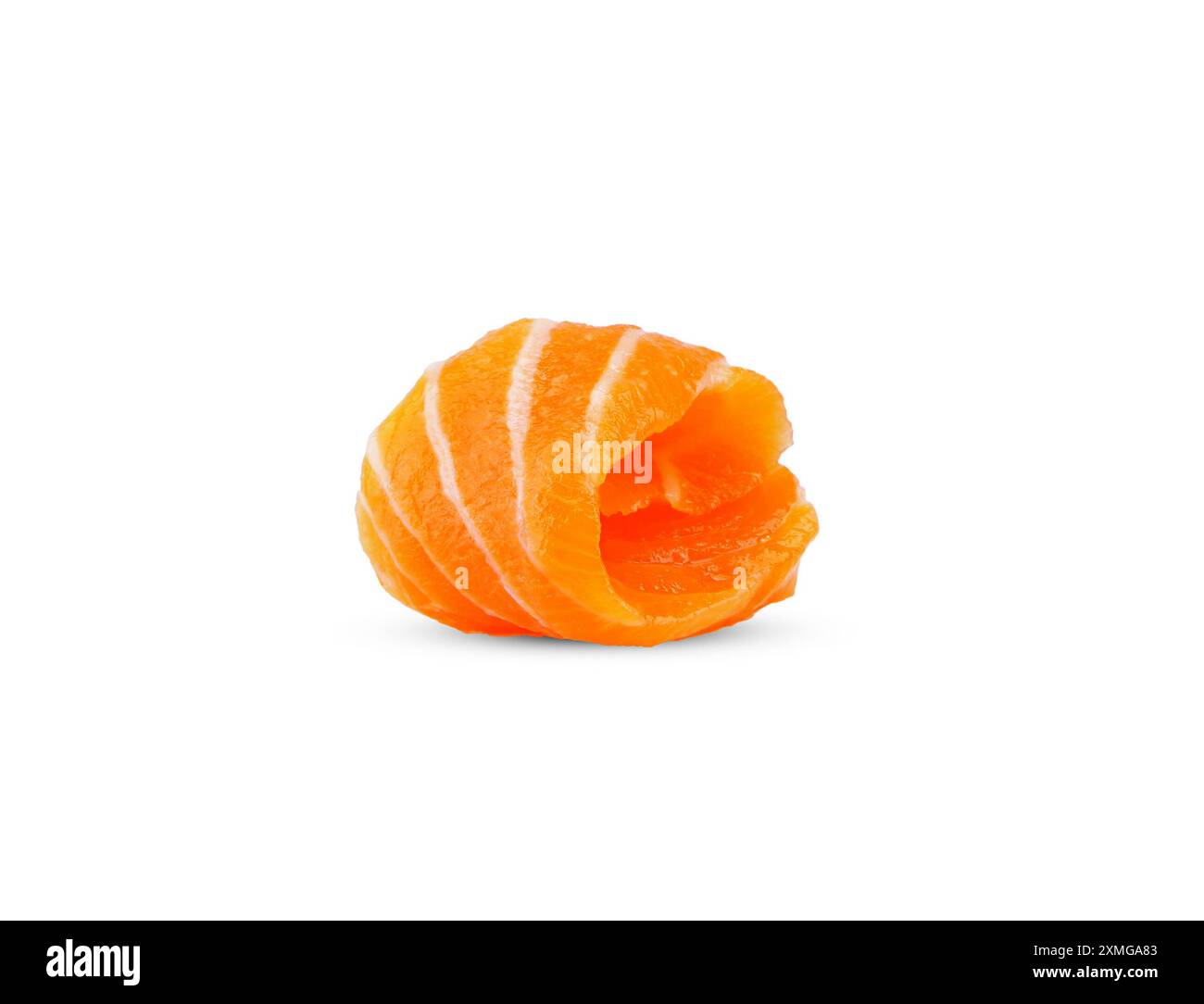 Roll Sliced salmon isolated on white background. salmon clipping path ...