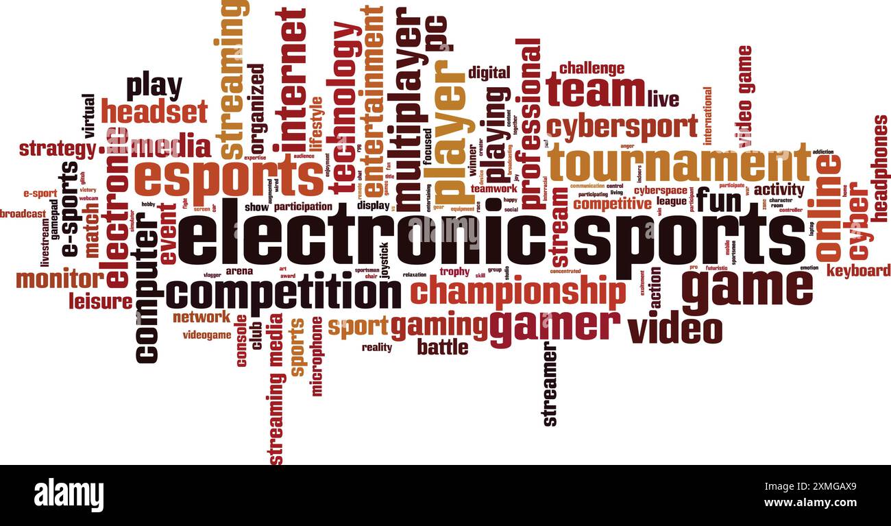 electronic sports word cloud concept. Collage made of words about ...