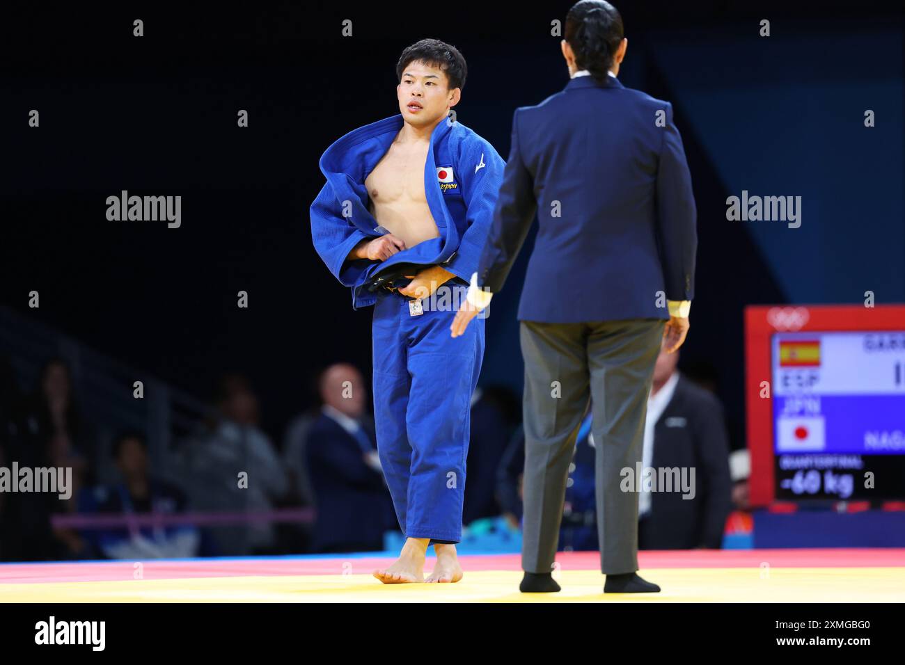 Paris, France. 27th July, 2024. Ryuju Nagayama (JPN) Judo : Men's -60kg Quarter-Final during the ...