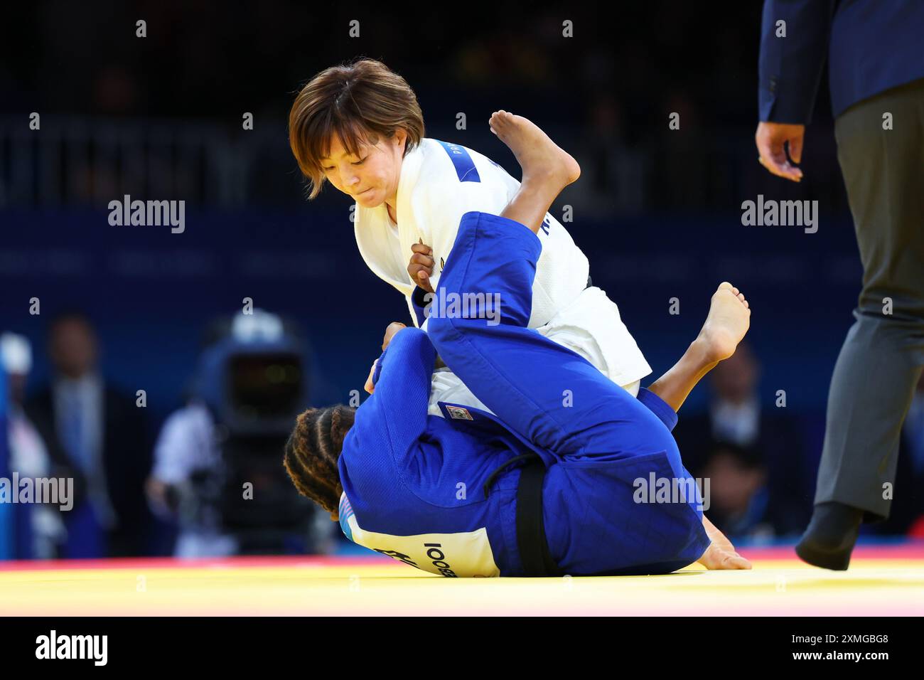 Paris, France. 27th July, 2024. (Top-Bottom) Natsumi Tsunoda (JPN), Geronay Whitebooi (RSA) Judo ...