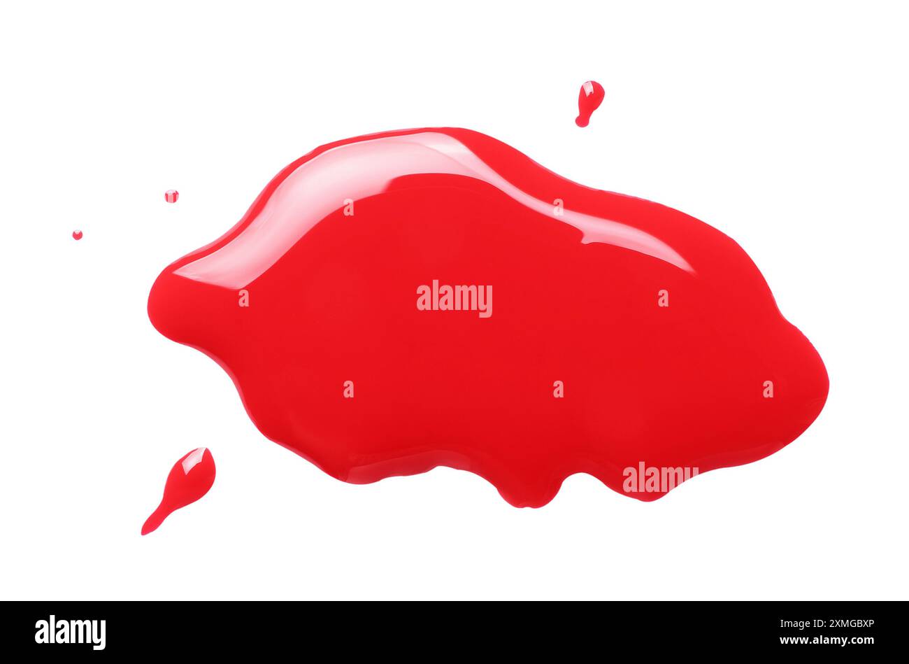 Blot of red printer ink isolated on white, top view Stock Photo - Alamy