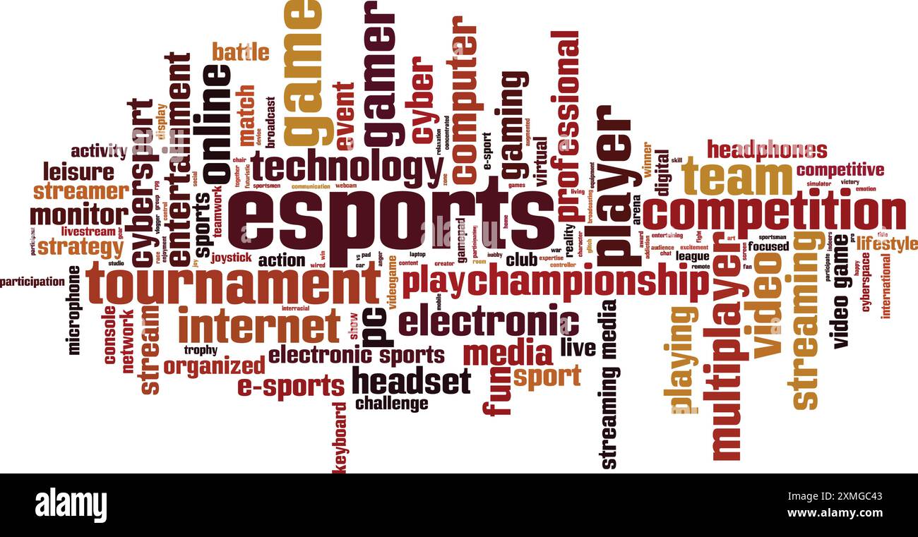 Esports word cloud concept. Collage made of words about esports. Vector ...
