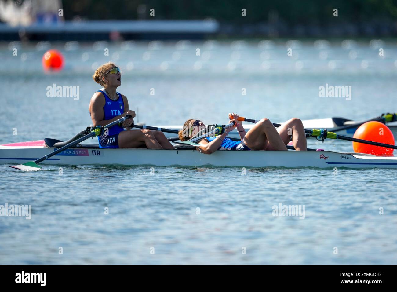 Italy's Clara Guerra and Stefania Gobbi react after competing in the ...