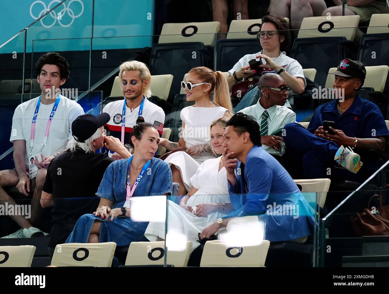 Ariana Grande with Cynthia Erivo watching the artistic gymnastics at ...