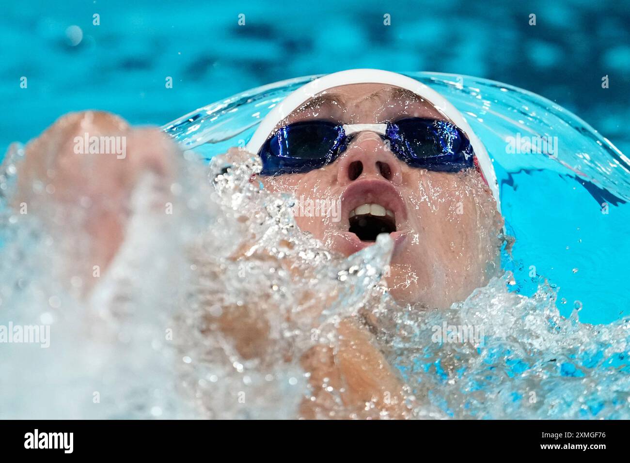 Carson Foster, of the United States, competes during a heat in the men ...