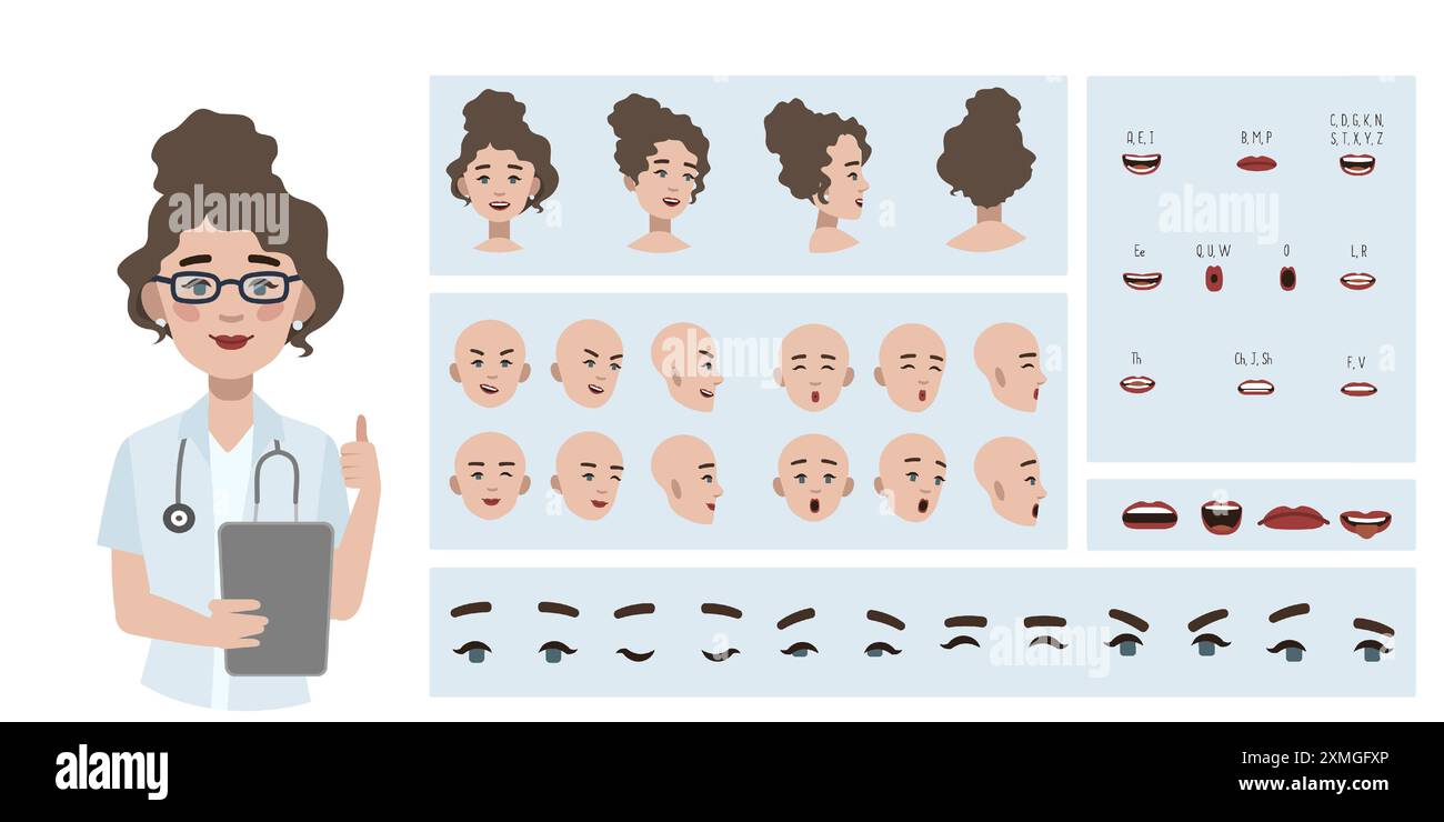 Medical worker woman doctor avatar creation suitable for animation ...