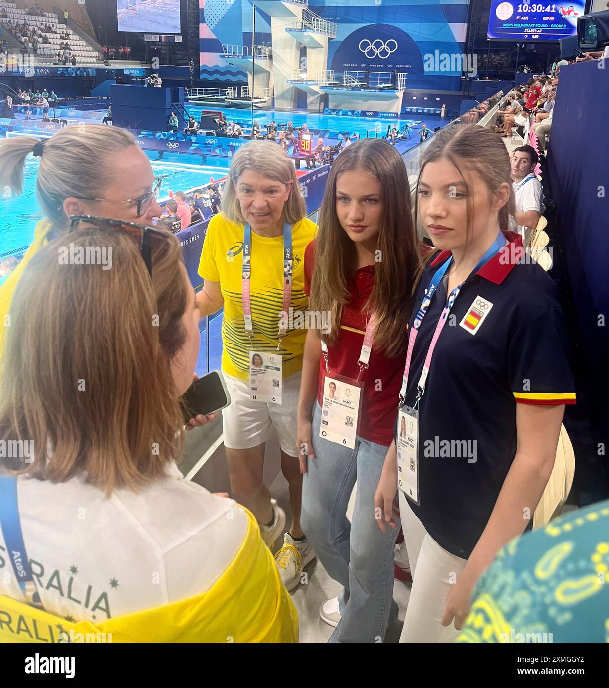 Princess Leonor and Infanta Sofia support the water polo team at the ...
