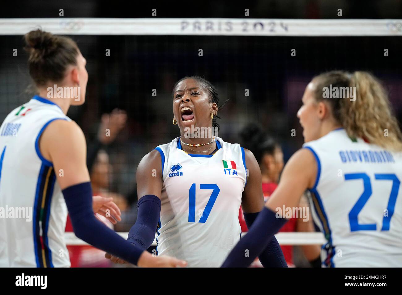 Italy's Myriam Sylla celebrates during the group C women's volleyball ...