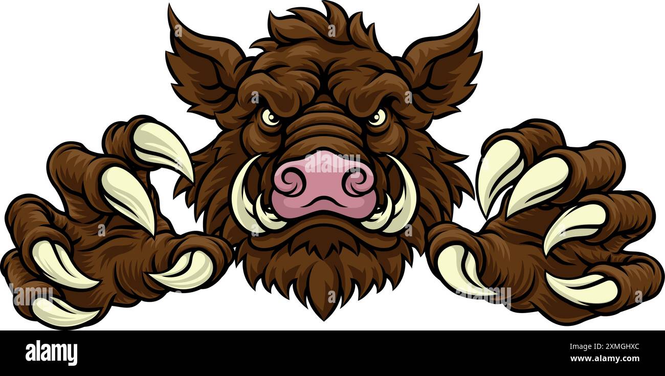 Boar Wild Hog Razorback Warthog Pig Sports Mascot Stock Vector Image ...
