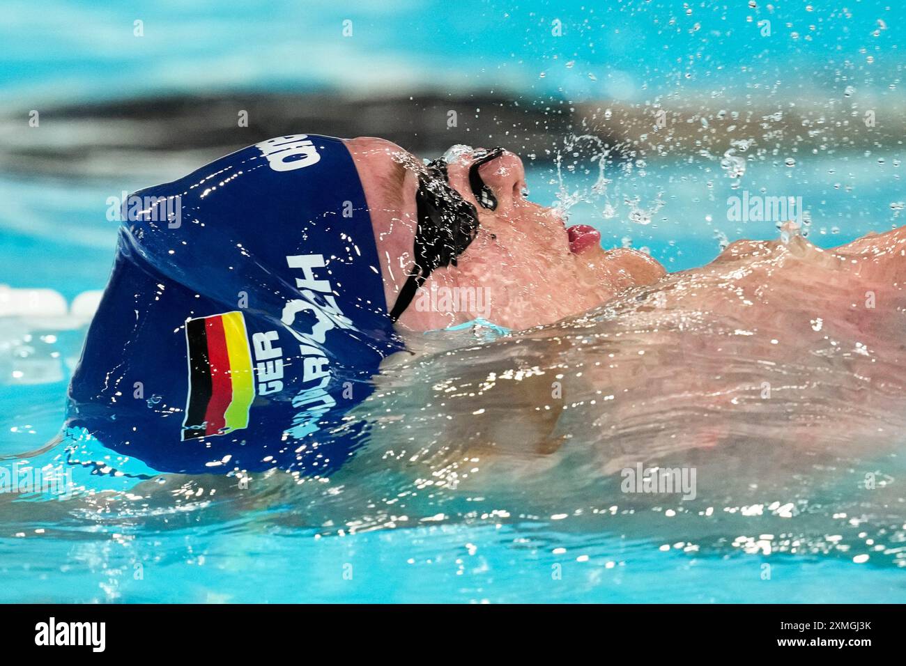 Marek Ulrich, of Germany, competes during a heat in the men's 100-meter ...