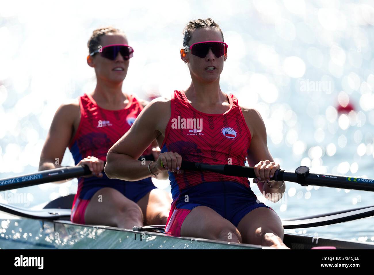 Chile's Melita Abraham and Antonia Abraham compete in the women's ...