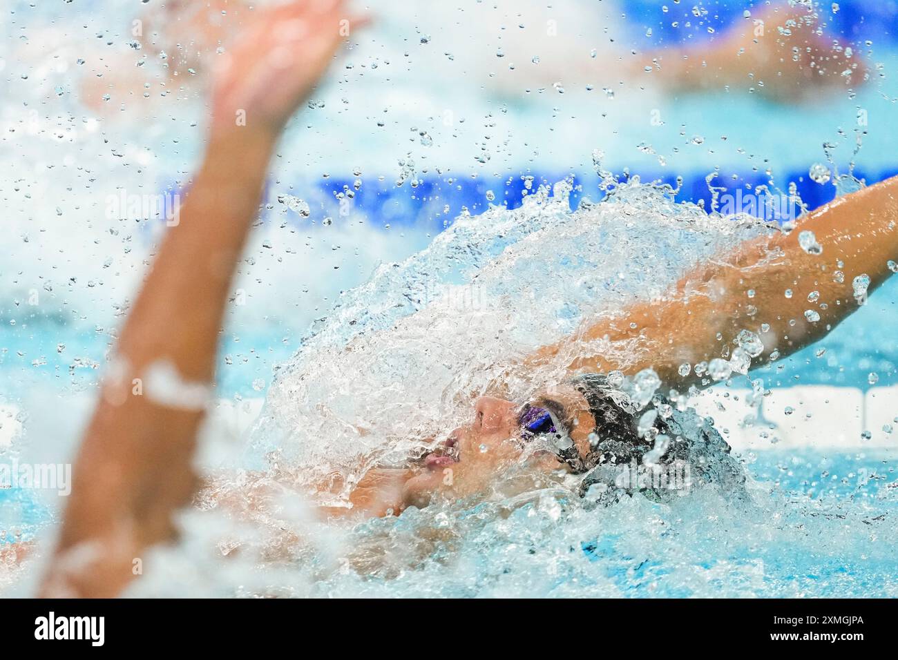 Thomas Ceccon, of Italy, competes during a heat in the men's 100-meter ...
