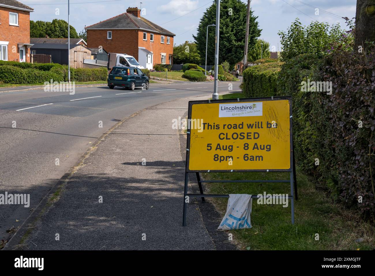 Road closure notice, Cherry Willingham, Lincoln, Lincolnshire, England ...
