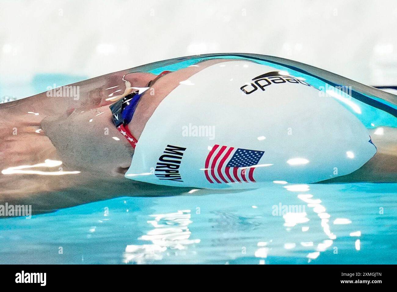 Ryan Murphy, of the United States, competes during a heat in the men's ...
