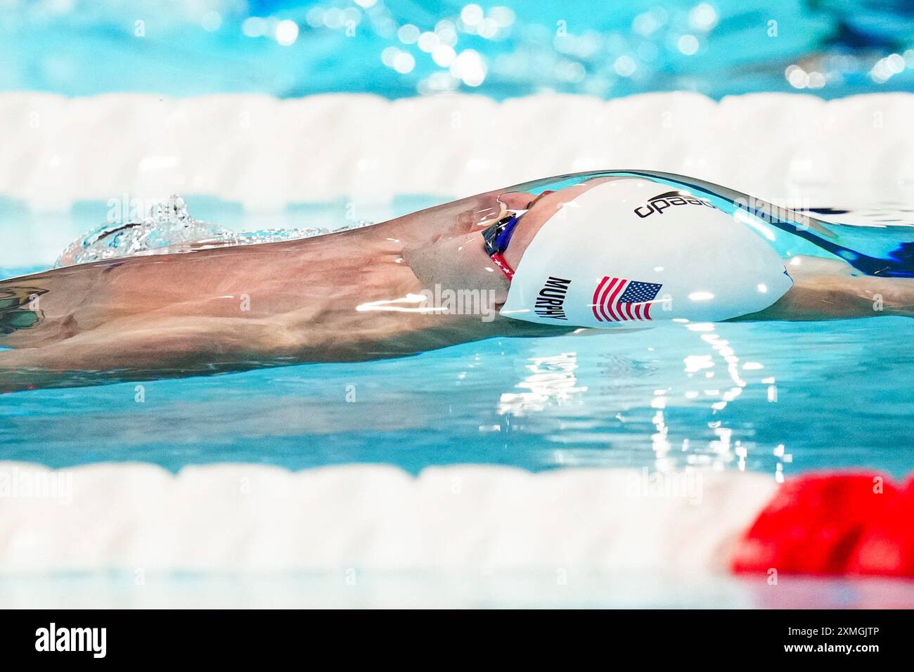 Ryan Murphy, of the United States, competes during a heat in the men's ...