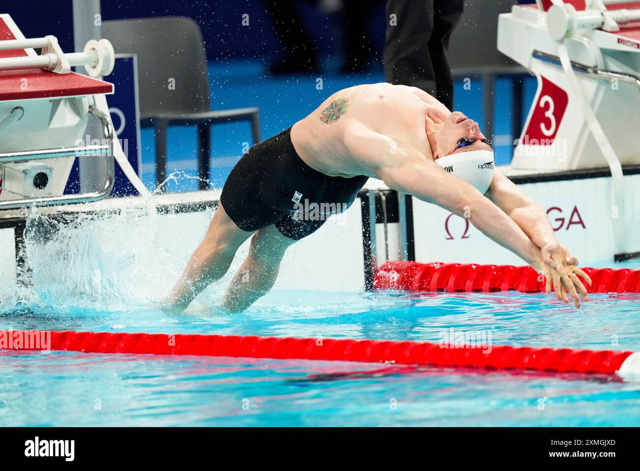 Ryan Murphy, of the United States, competes during a heat in the men's ...