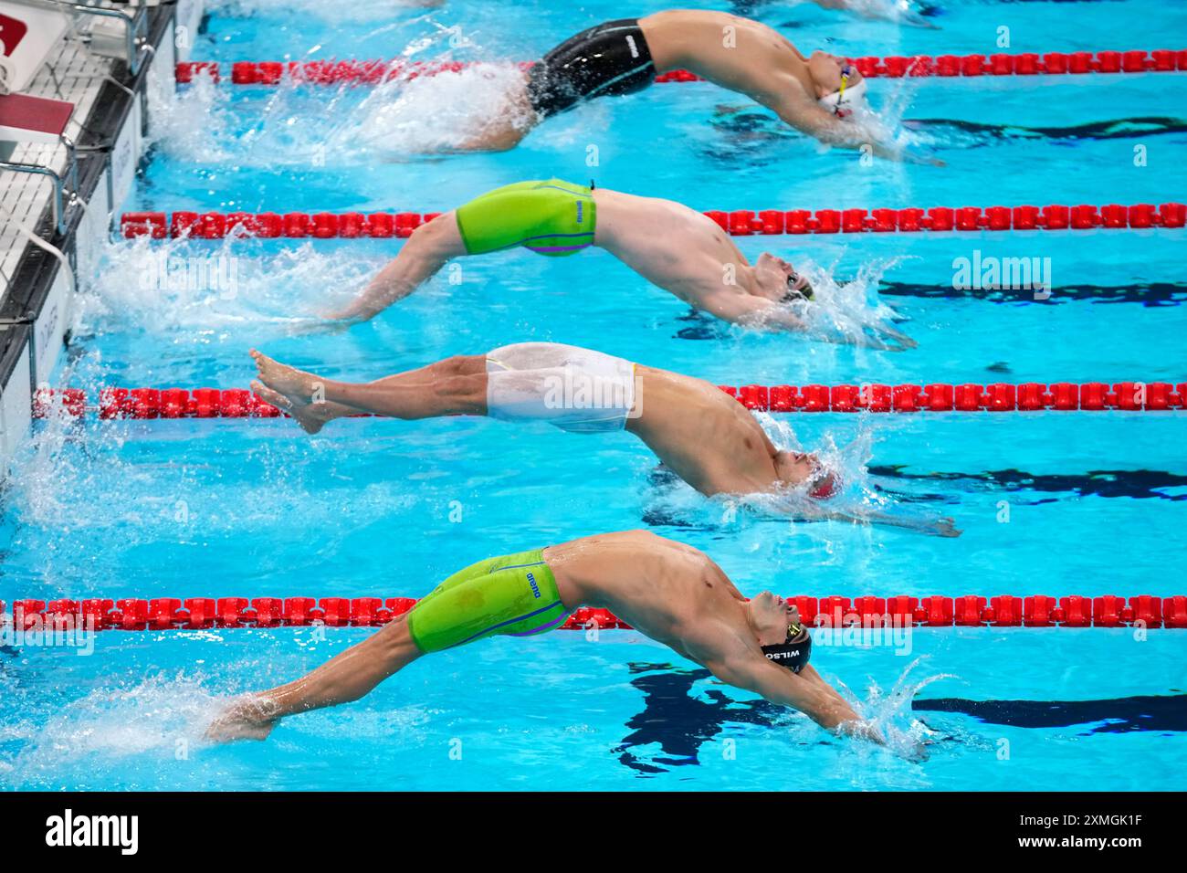Maximillian Wilson, bottom, of the US Virgin Islands, competes during a ...