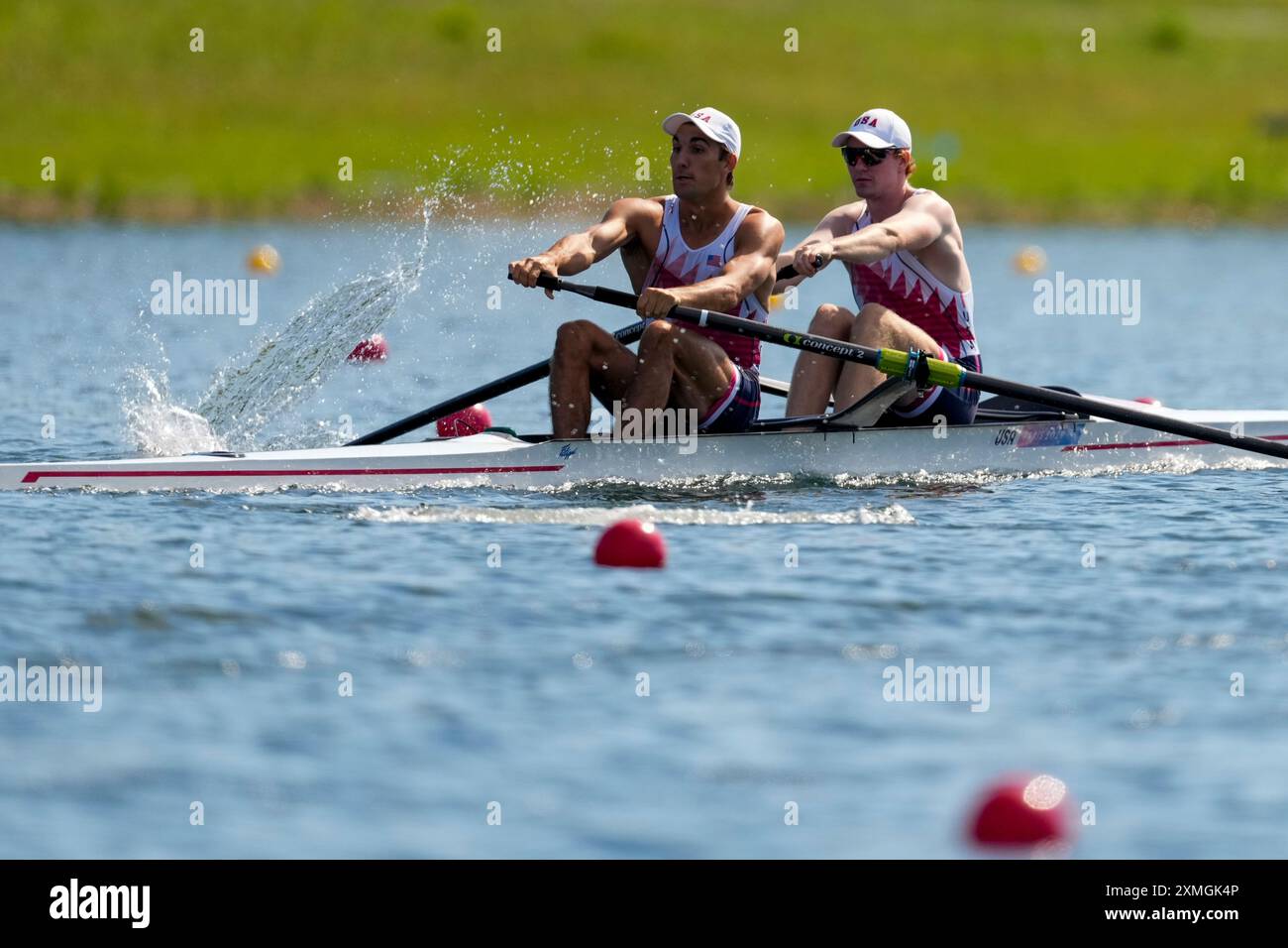 United States' Billy Bender and Oliver Bub compete in the men's rowing ...