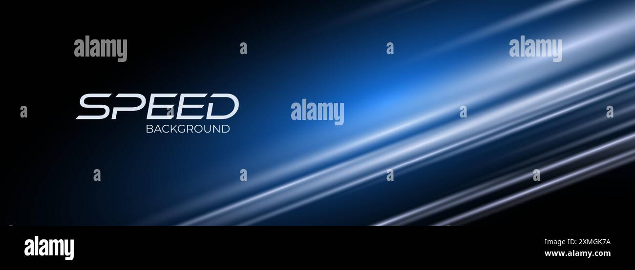 Speed illuminated traffic lanes. Black and blue modern abstract ...