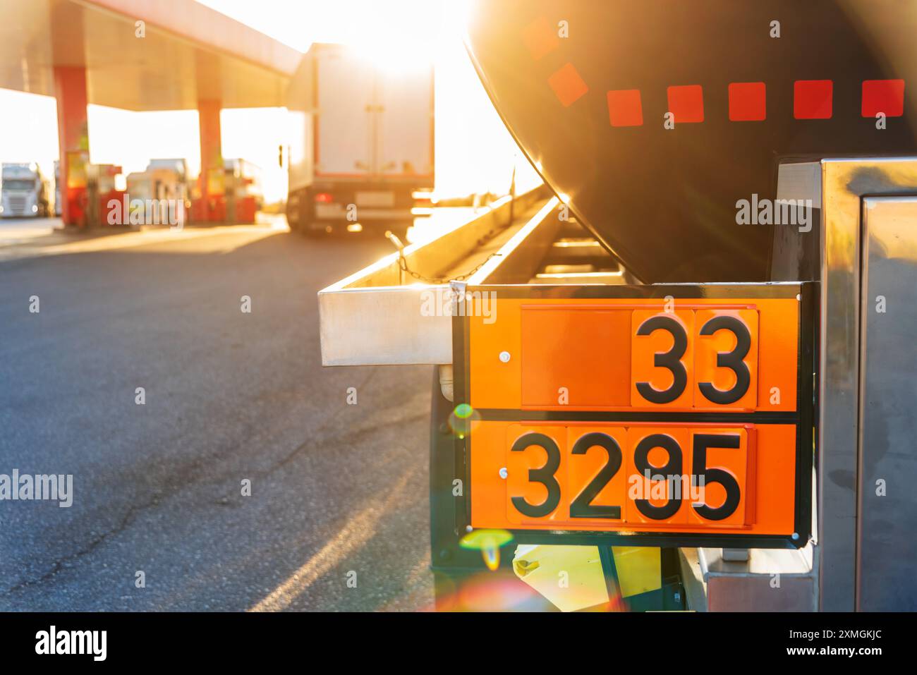 Mandatory orange panel for transport under the ADR convention, on a ...