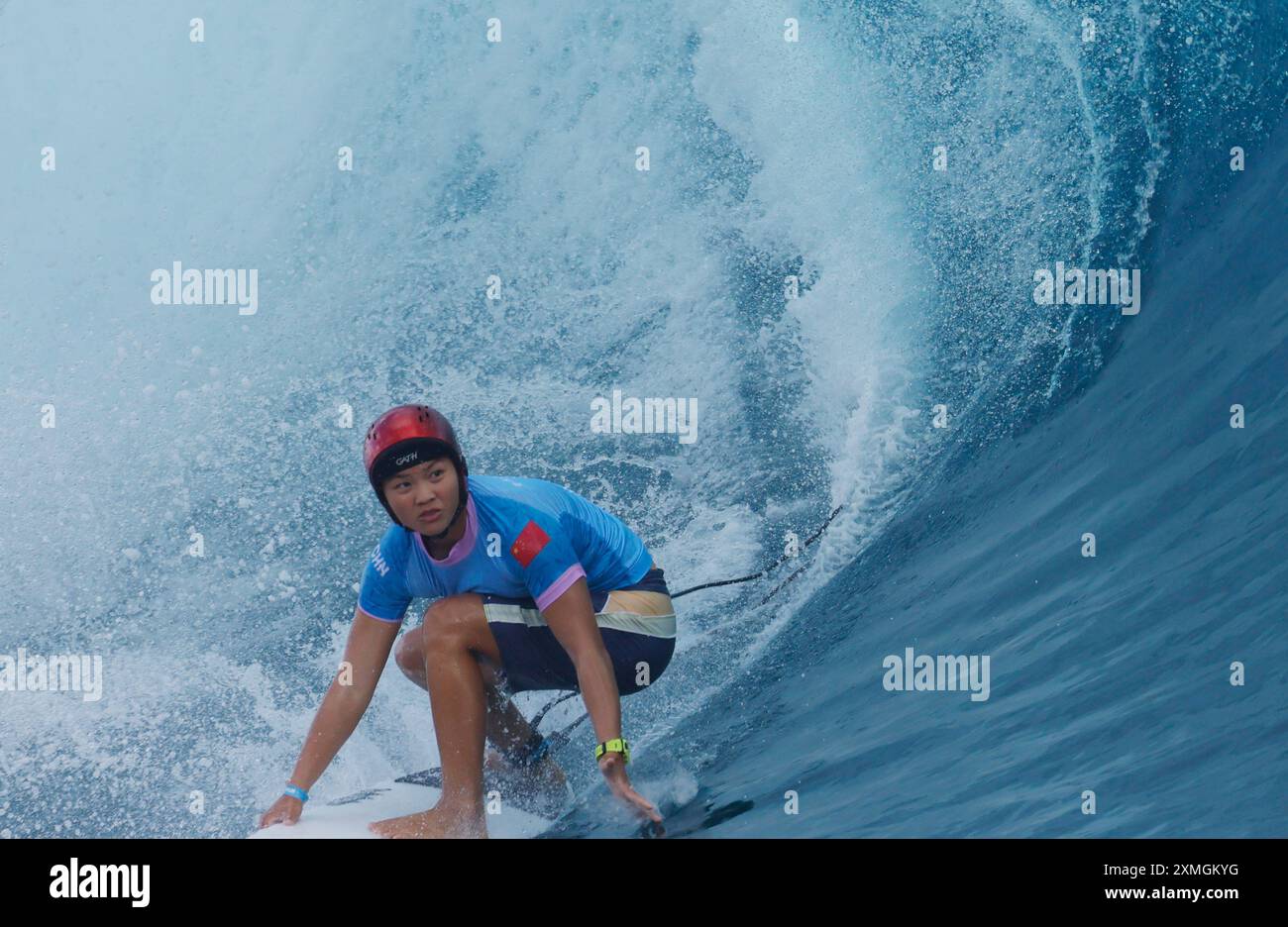 Tahiti, French Polynesia. 27th July, 2024. Yang Siqi of China competes ...