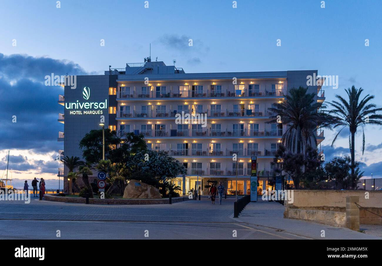 Colonia de Sant Jordi, Spain; june 13 2024: Main facade of the ...