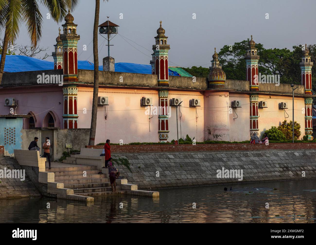 Mosque on the pond, Khulna Division, Jessore, Bangladesh Stock Photo ...